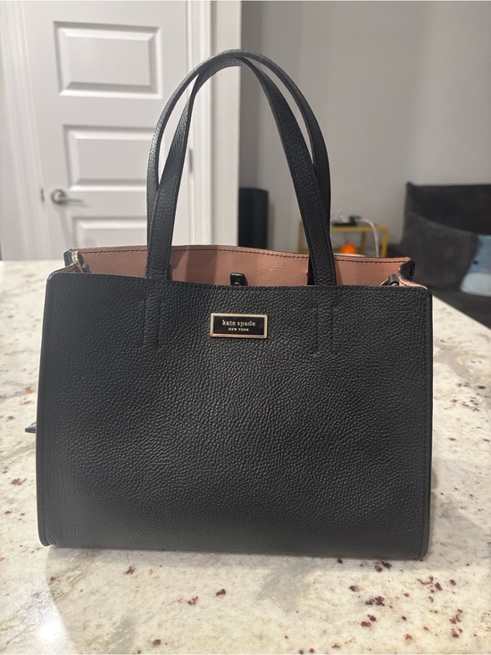 kate spade | Bags | Kate Spade Black Pebbled Leather Purse Top Handle ...